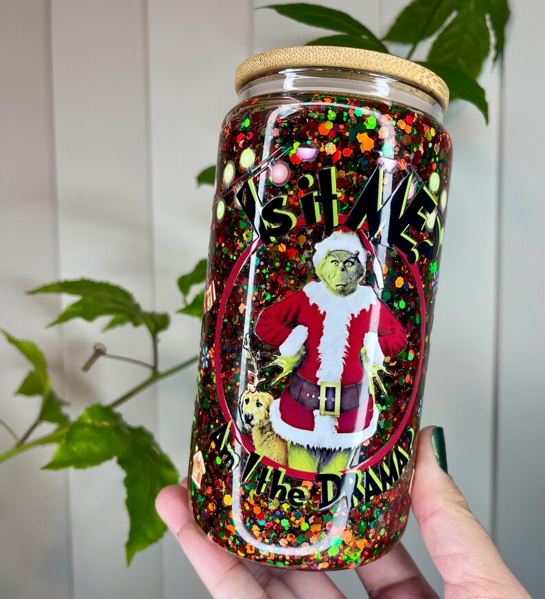 Glass Grinch Snow Globe Cup - Etsy