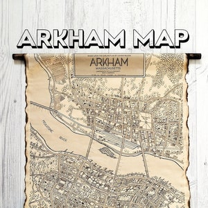 Arkham City Map, H. P. Lovecraft Country Massachusetts, Cthulhu Mythos ...