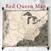 Red Queen World Map on Handmade Scroll, Map of Red Queen's Kingdom of Norta, Glass Sword, King's ...