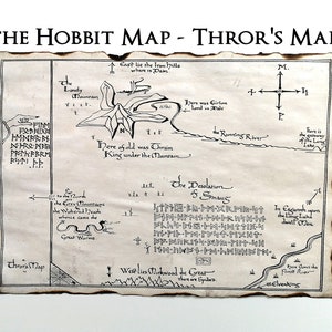 The Hobbit, Thrór's Map, Lonely Mountain Map, Erebor LOTR Map, Thorin's ...
