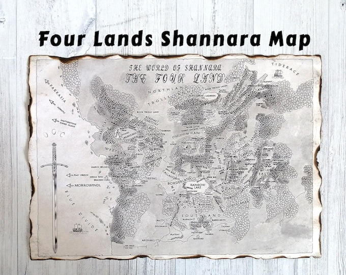 The Four Lands Shannara Map the Realm of Shannara Map the - Etsy