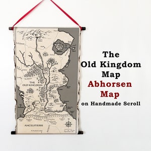 The Old Kingdom Map on Handmade Scroll, Abhorsen Map, Mogget's Map ...