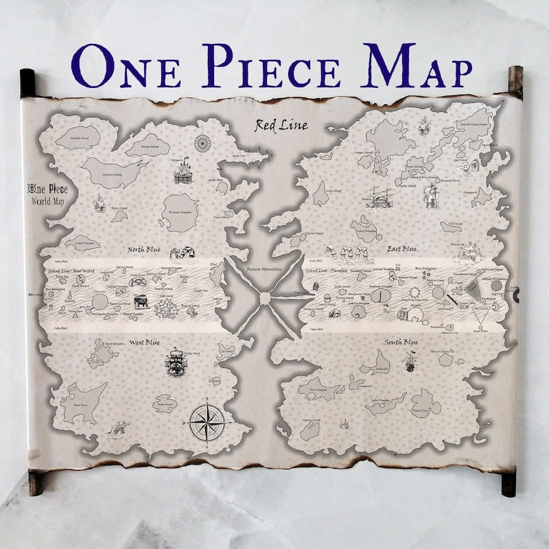 One Piece World Map - Etsy