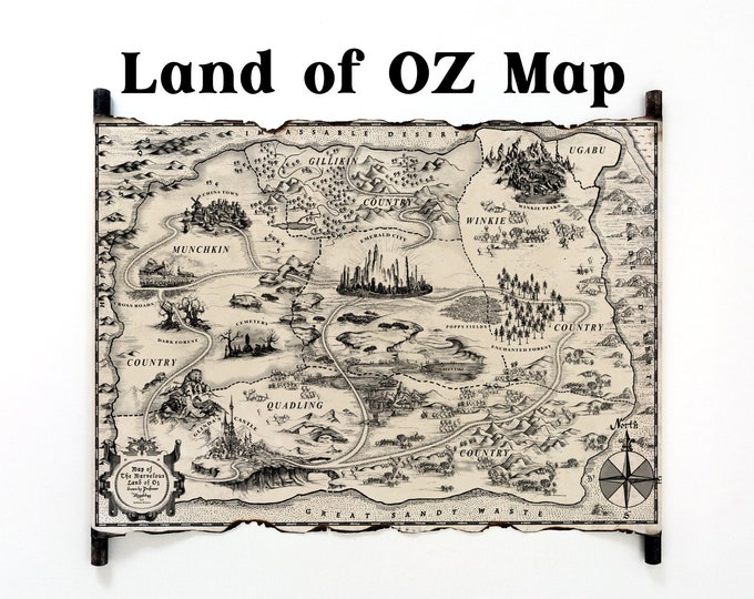 Magical Land of Oz Map - Etsy UK