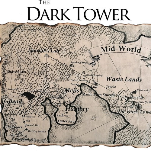 Mid-world Map the Dark Tower Map the Gunslinger Map - Etsy Canada