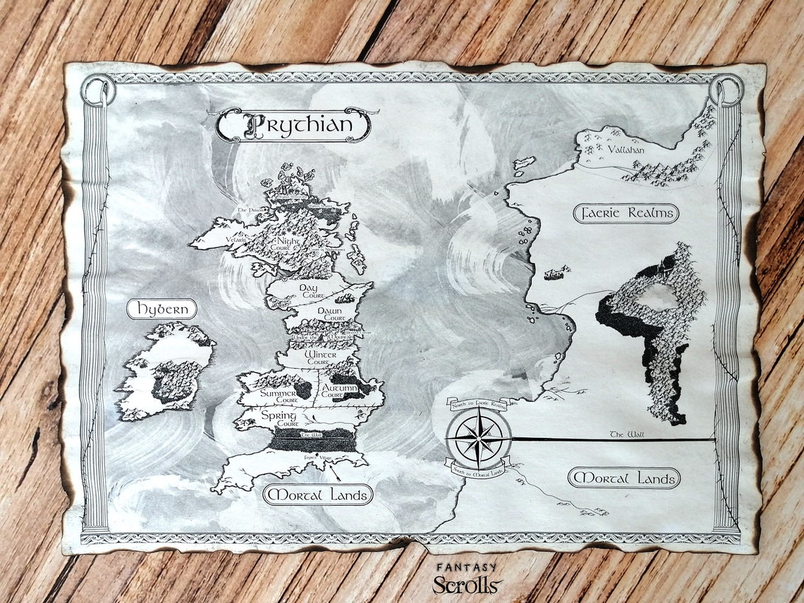 Karte von Prythian ACOTAR Karte Reich der Faeries Karte A - Etsy