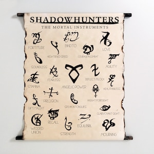 SHADOWHUNTERS Runes on Handmade Scroll Poster, Mortal Instruments Books ...