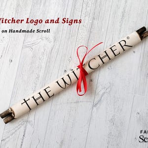 Witcher Logo on Handmade Scroll, Witcher Poster, Wall Art, Game Room ...