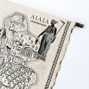 Map of Aiaia on Handmade Scroll, Circe Book Map, Mythological Island of ...