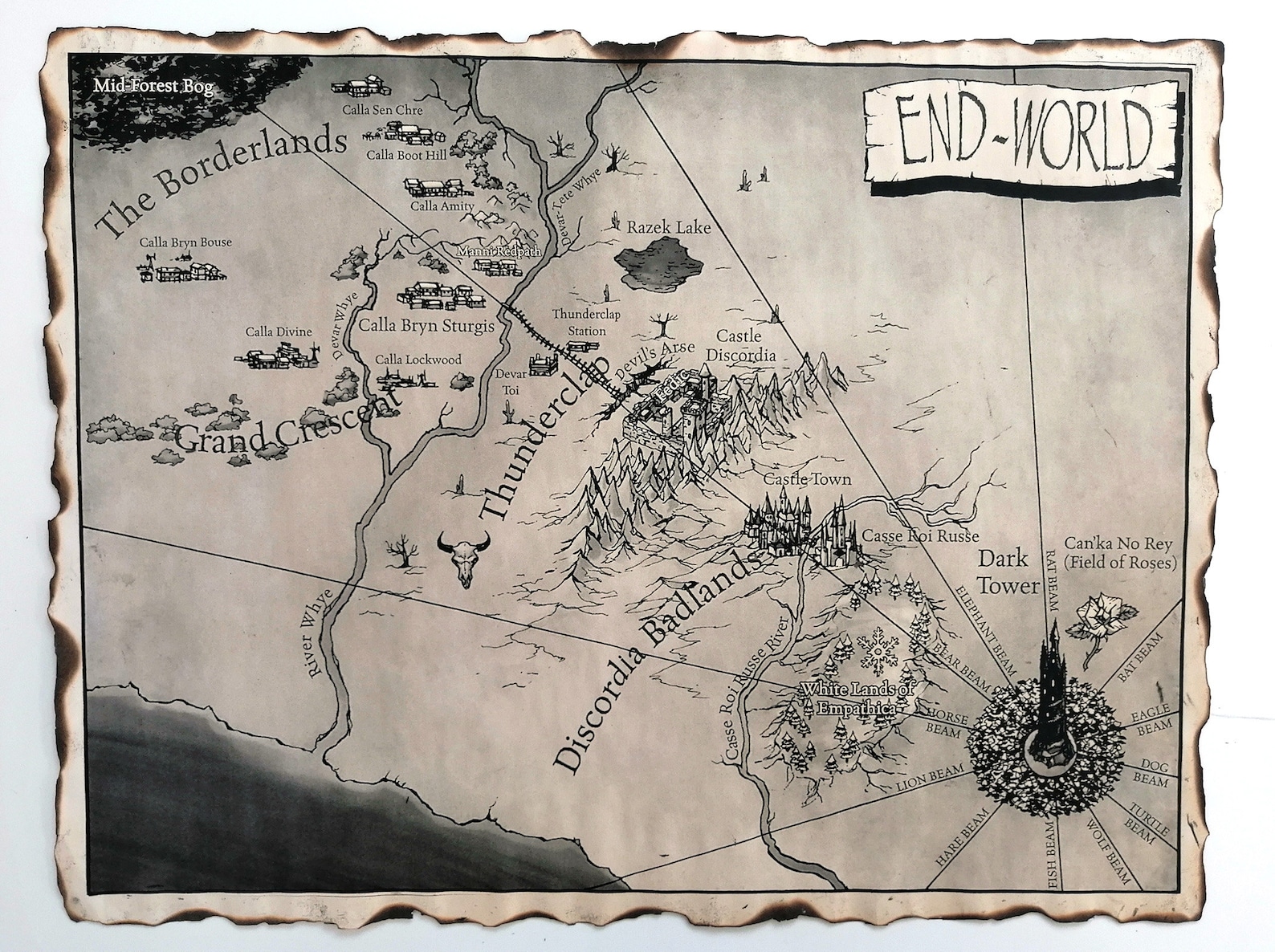End-world Map the Dark Tower Map the Gunslinger Map Mid - Etsy Ireland