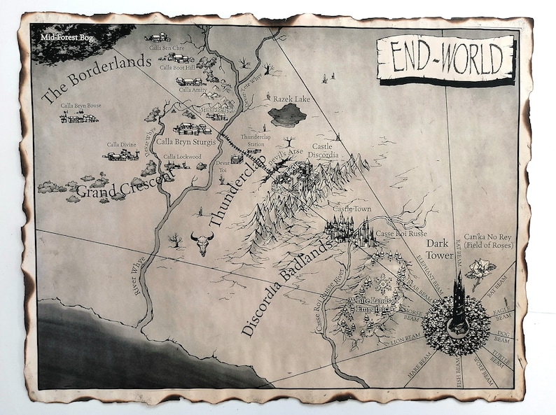 End-world Map the Dark Tower Map the Gunslinger Map Mid - Etsy Ireland