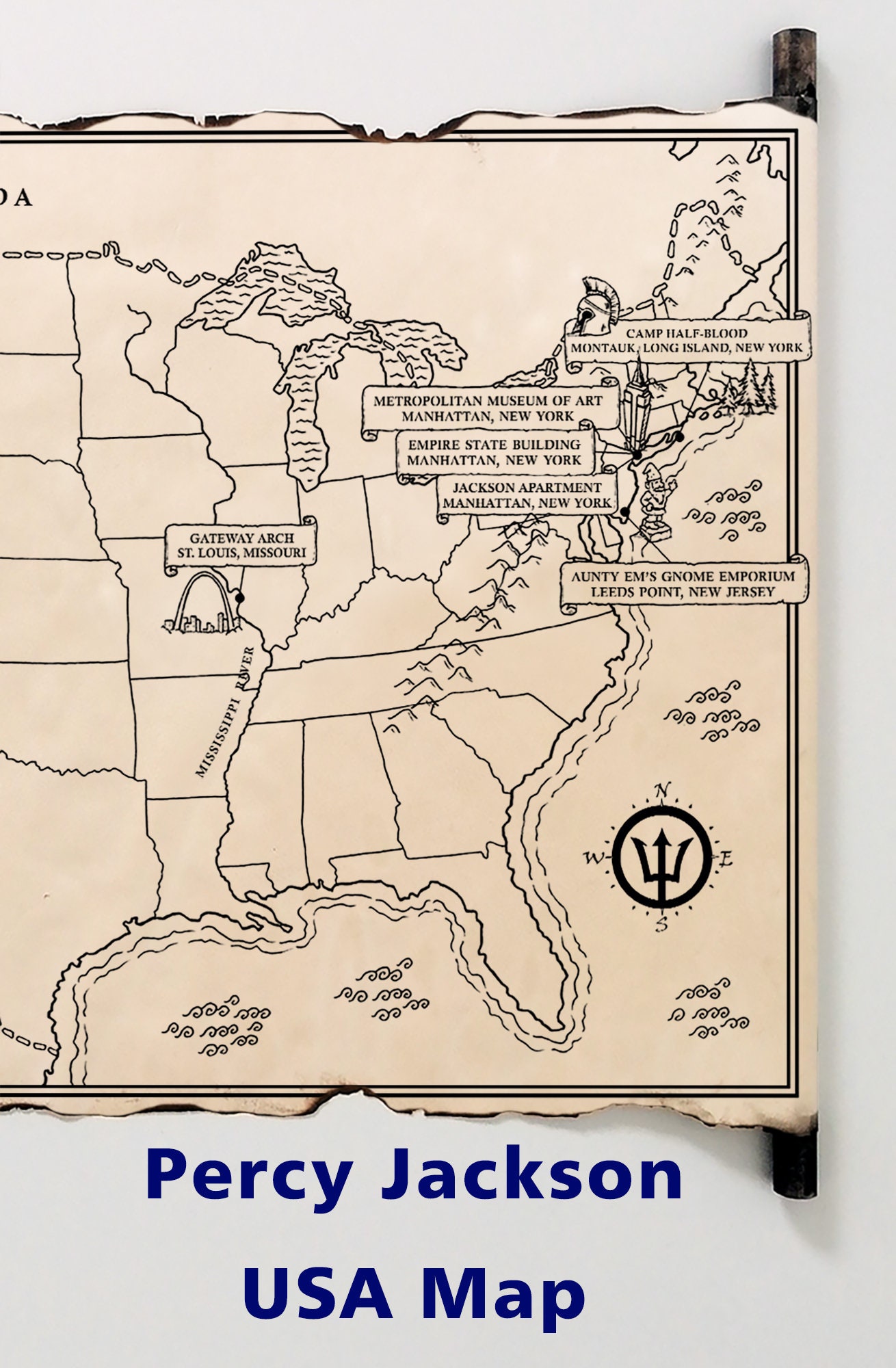 Lightning Thief Map, Percy Jackson and the Olympians USA, the Heroes of ...
