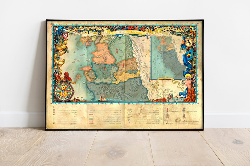 Map of the Northern Kingdoms Poster, Witcher World, Home Decor, Wall ...