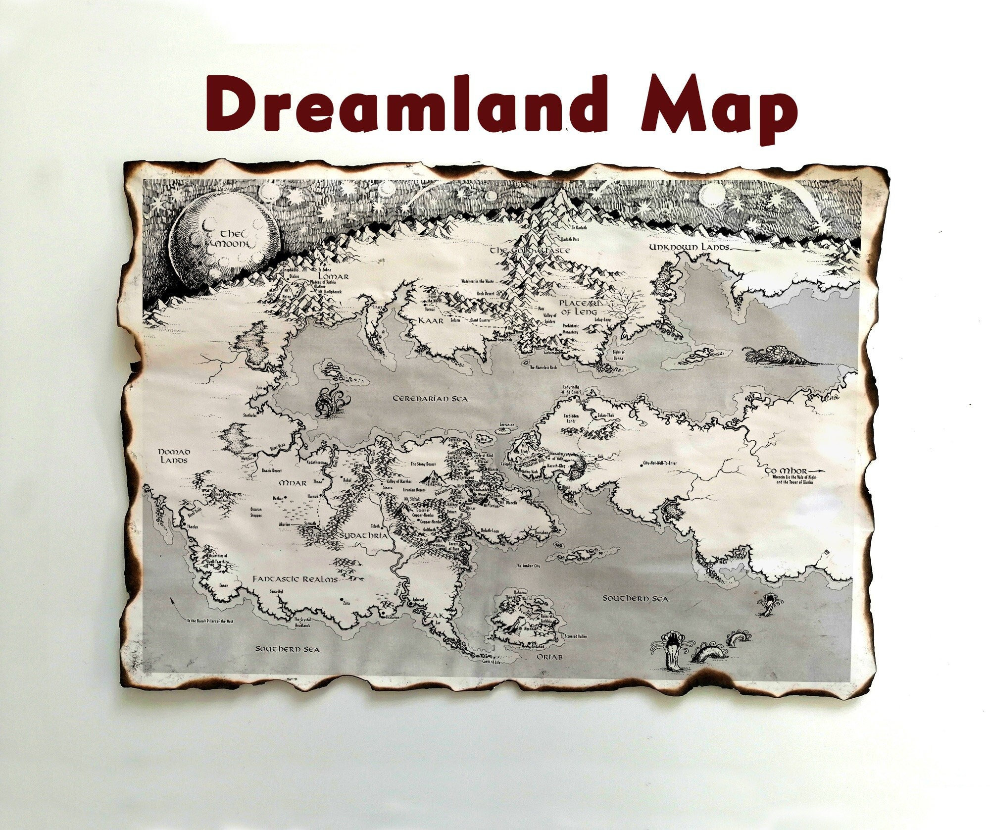 The Dreamlands Map Map of Lovecraft's Dreamworld Map of - Etsy Australia