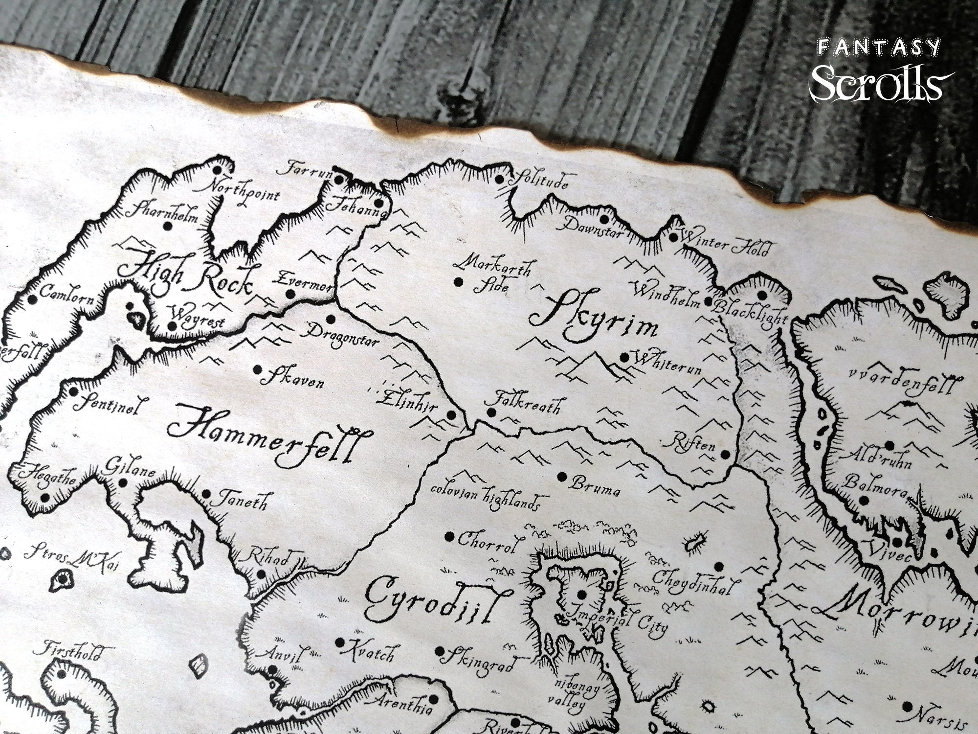 Map of Tamriel the Elder Scrolls Map Skyrim Map TES Map - Etsy UK