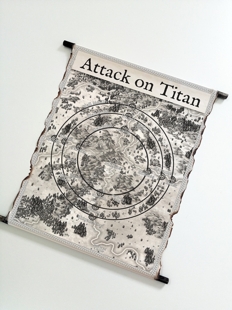 Attack on Titan Map, Paradis Island Map, Walls of Paradis, Map of Walls ...