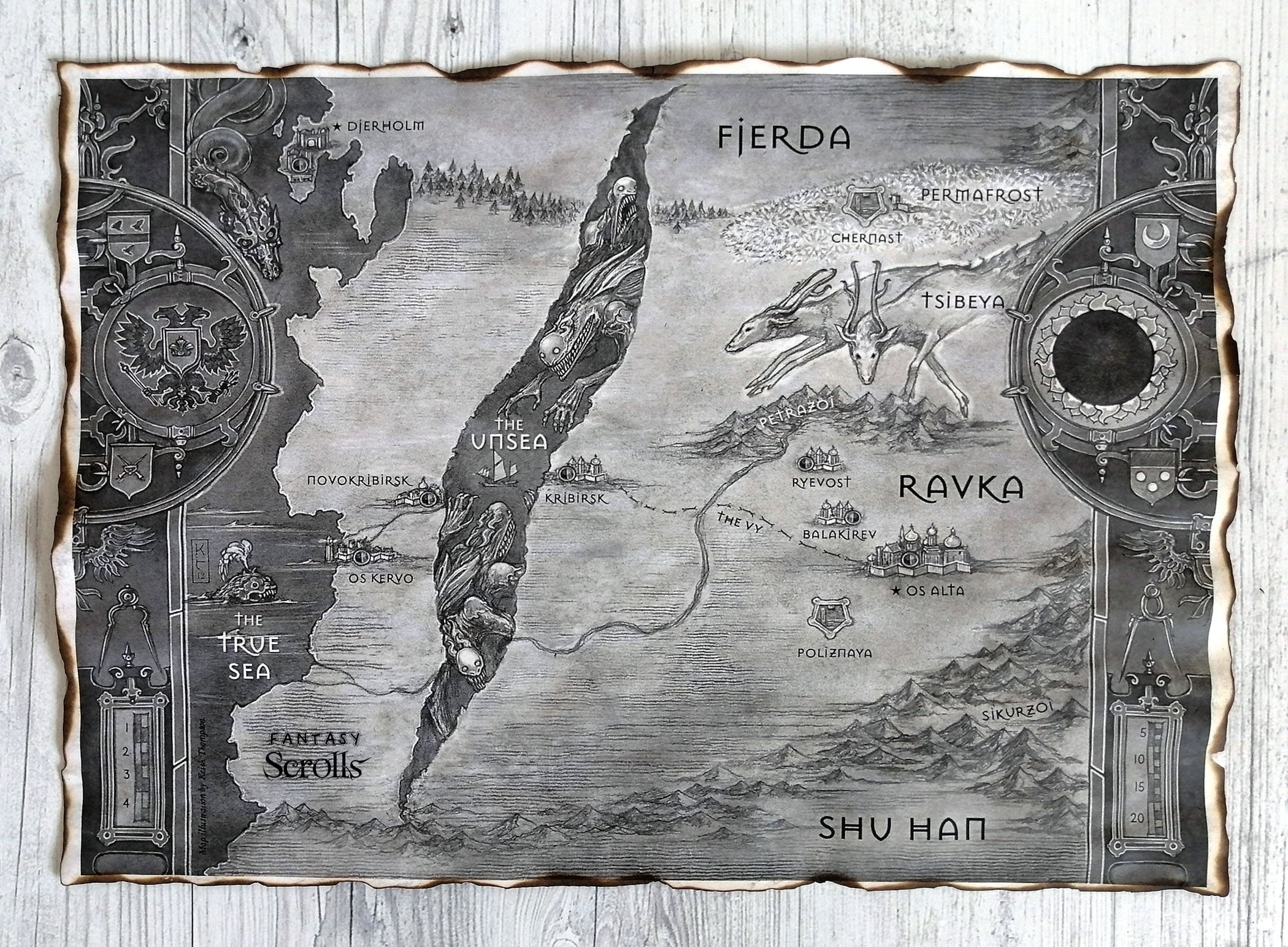 Ravka the Grisha Trilogy Map Grishaverse Map Shadow and Bone - Etsy ...