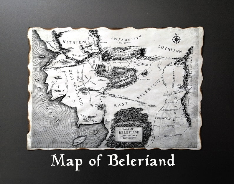 Middle Earth First Age Map Map of Beleriand and the Lands to - Etsy UK