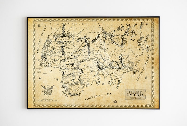 Hyboria Map Poster, Conan the Barbarian World, Thurian Continent - Etsy