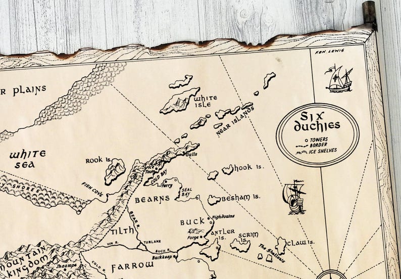 Six Duchies Map Print, Realm of the Elderlings, Fantasy Art - Etsy
