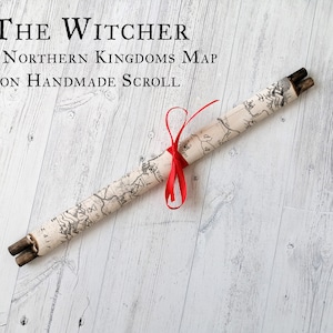The Witcher Map on Handmade Scroll, Map of the Northern Kingdoms ...