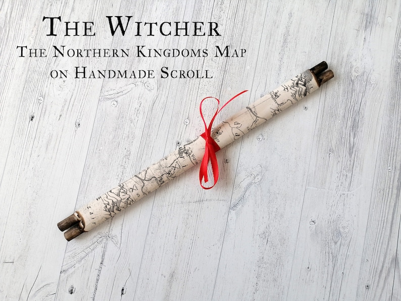 Handmade Witcher World Map Scroll, Fantasy Art Print - Etsy