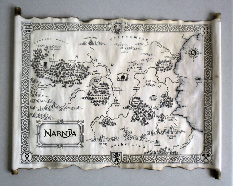 The Chronicles of Narnia Map the World of Narnia Map the - Etsy
