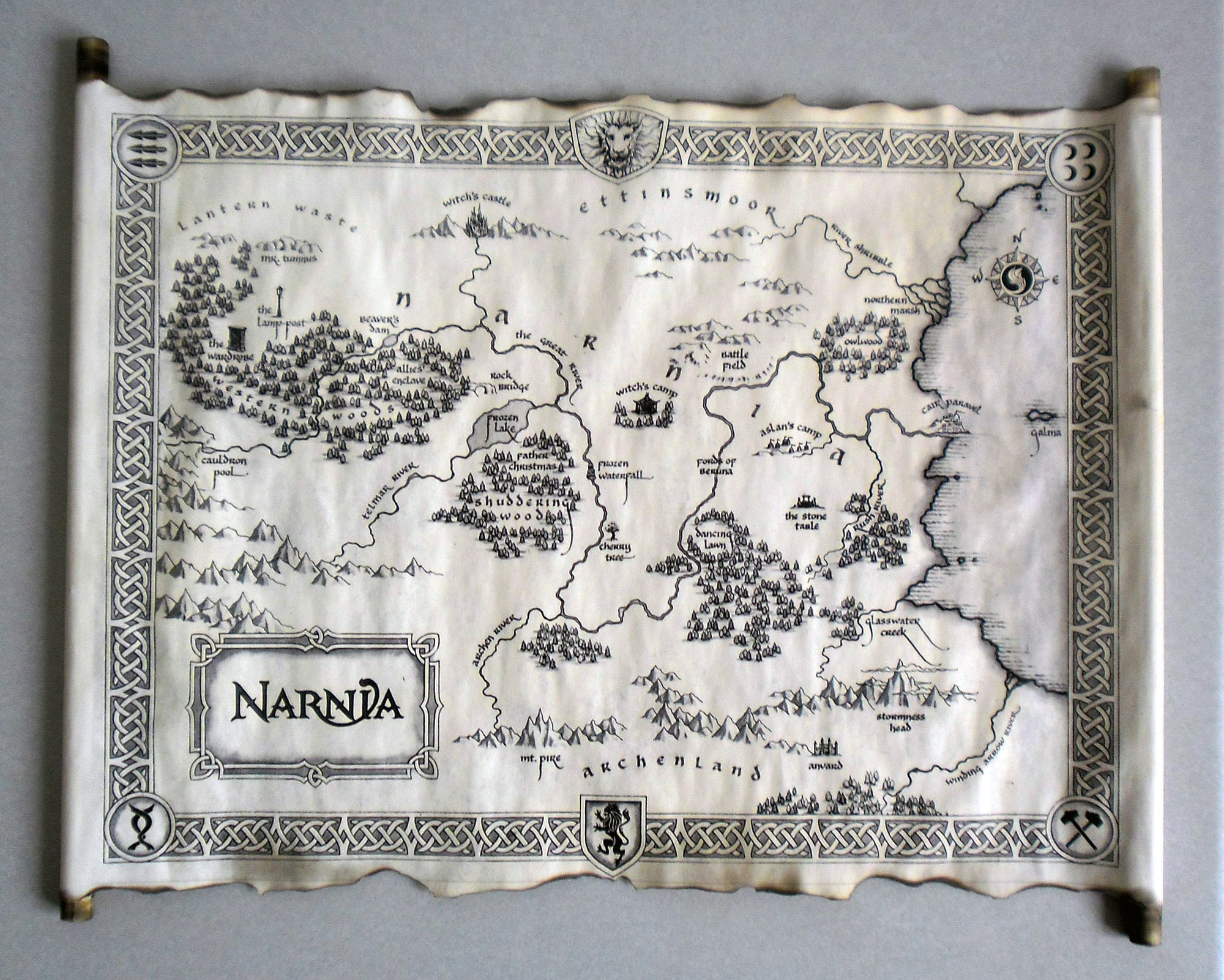 The Chronicles of Narnia Map the World of Narnia Map the | Etsy