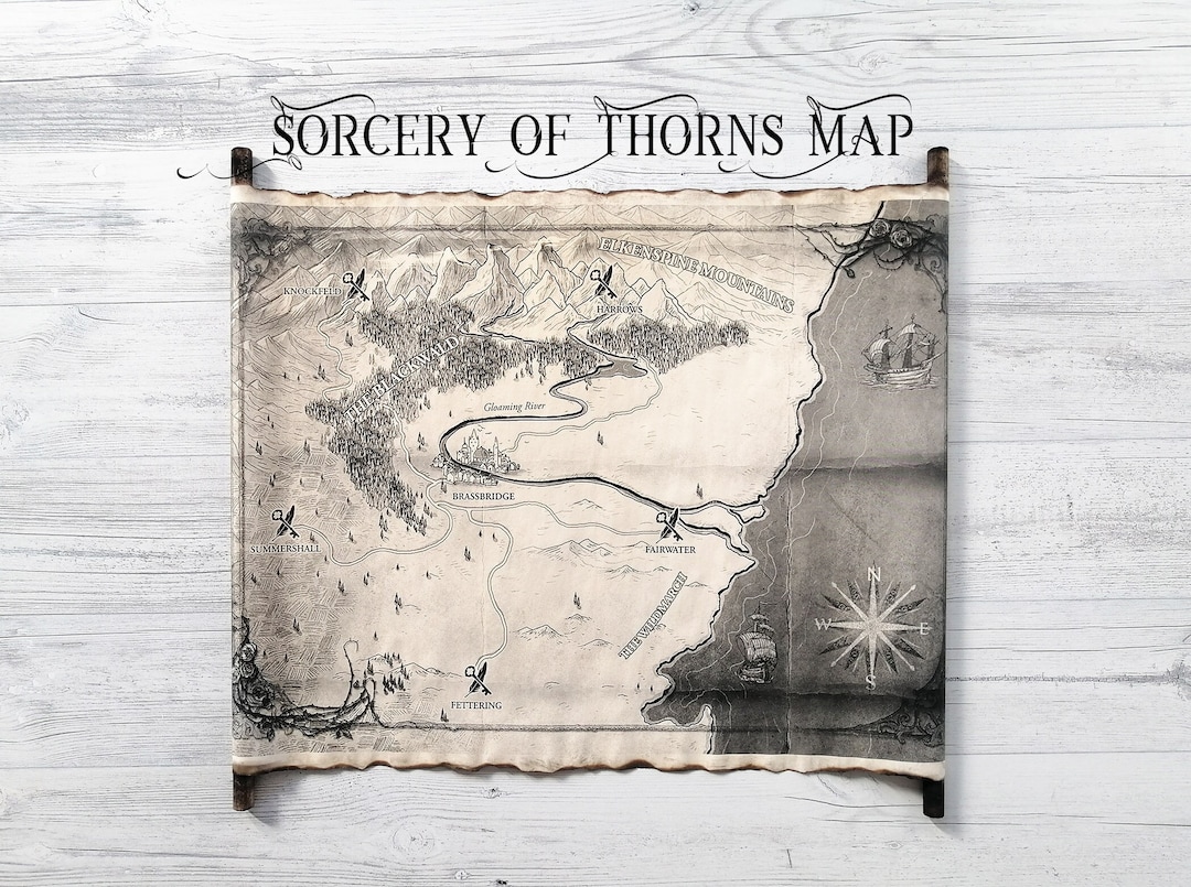 Sorcery of Thorns Map on Handmade Scroll Kingdom of - Etsy