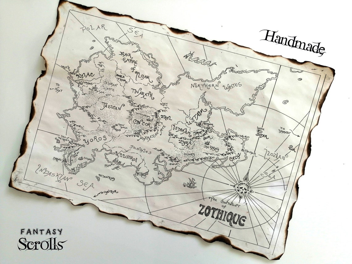 Map of Zothique Clark Ashton Smith Map Zothique Cycle Map - Etsy Israel