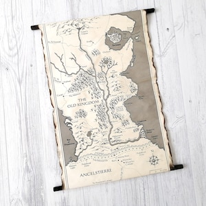 The Old Kingdom Map on Handmade Scroll, Abhorsen Map, Mogget's Map ...