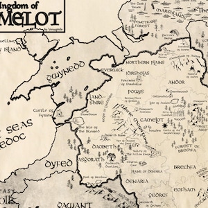 The Kingdom of Camelot Map, Merlin World, King Arthur Camelot Art ...