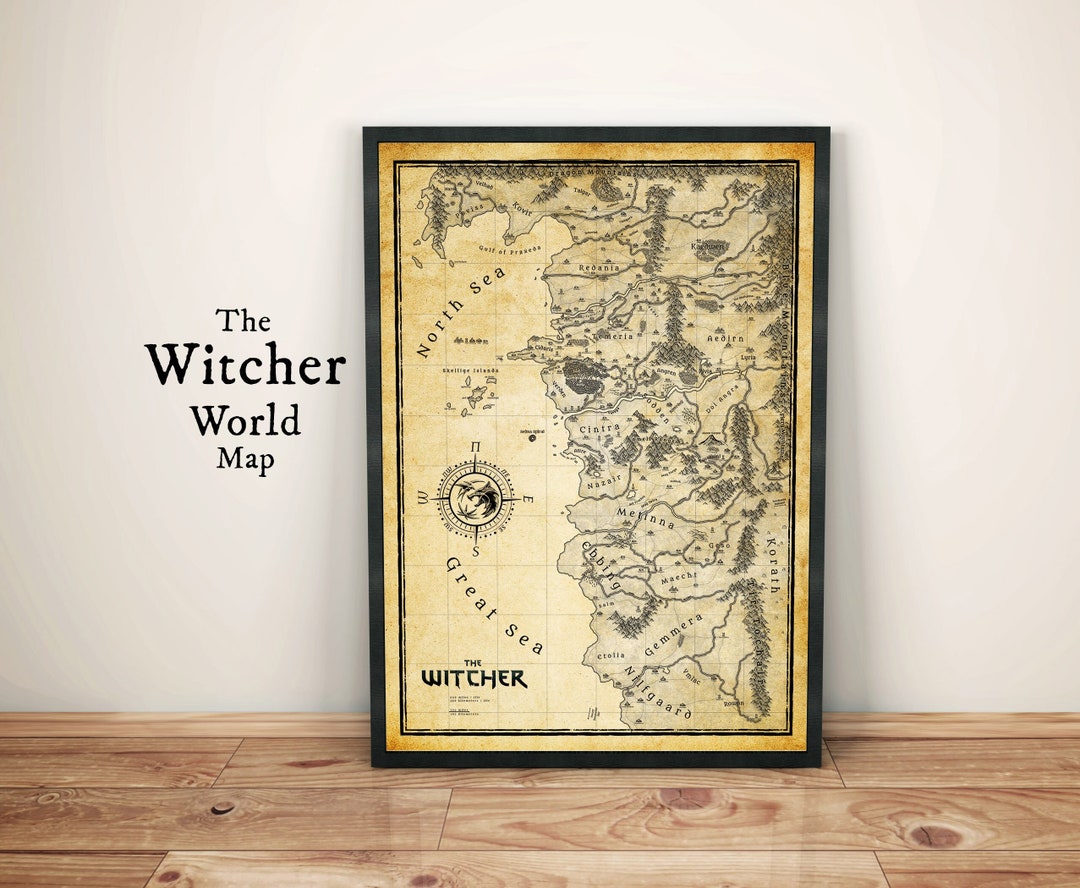 The Witcher World Map Poster – Northern Realms, Fantasy Art Print - Etsy