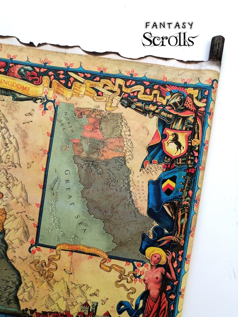 The Witcher Map of the Northern Kingdoms, Fantasy Scroll - Etsy