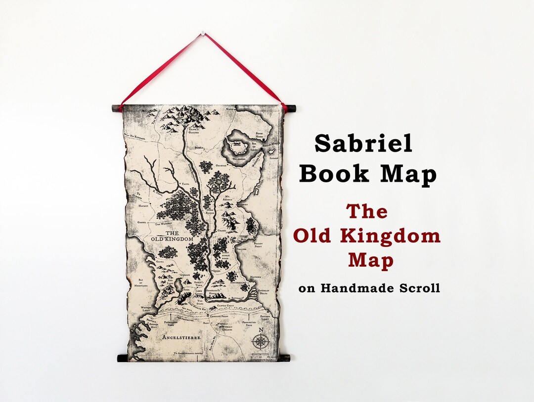 Abhorsen Map, Sabriel Book Map, the Old Kingdom Map on Handmade Scroll ...