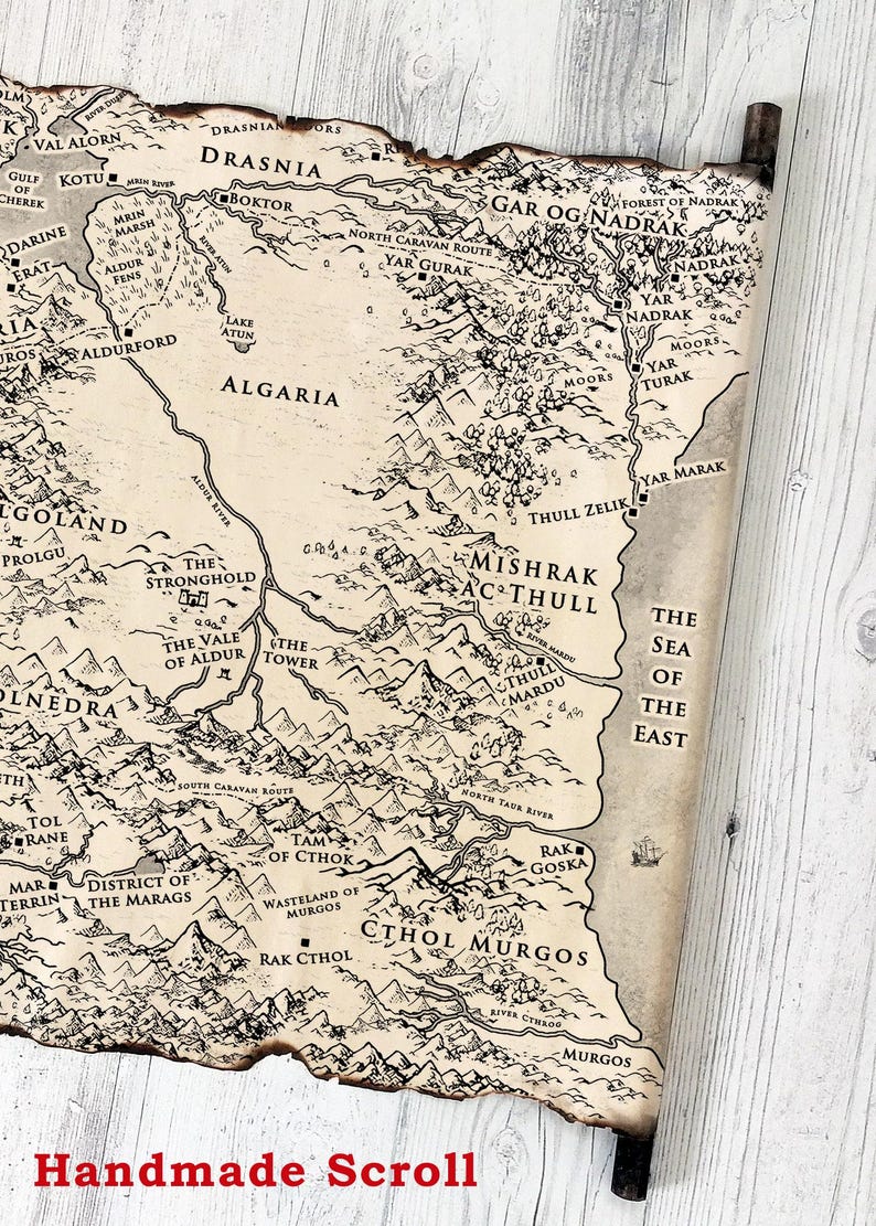 Belgariad Map on Handmade Scroll, Fantasy Art Bookish Gift - Etsy