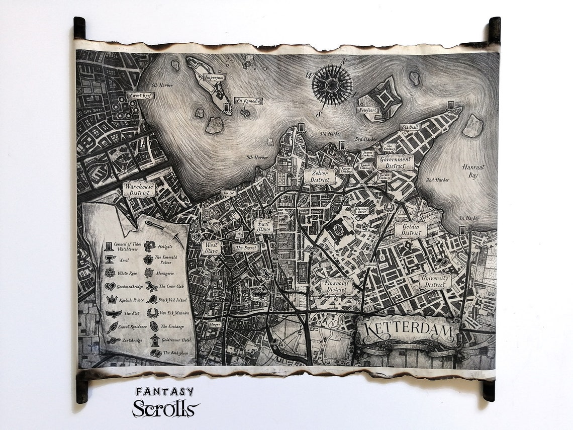 Six of Crows Ketterdam Map the Grishaverse Map Crooked - Etsy Hong Kong