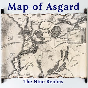 Map of Asgard, Old Norse Ásgardr in Norse Mythology, Asgardians Home ...