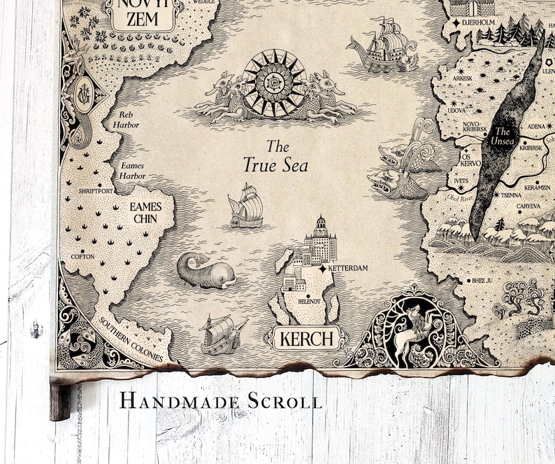 Handmade Grishaverse World Map Scroll, Shadow and Bone Gift - Etsy ...