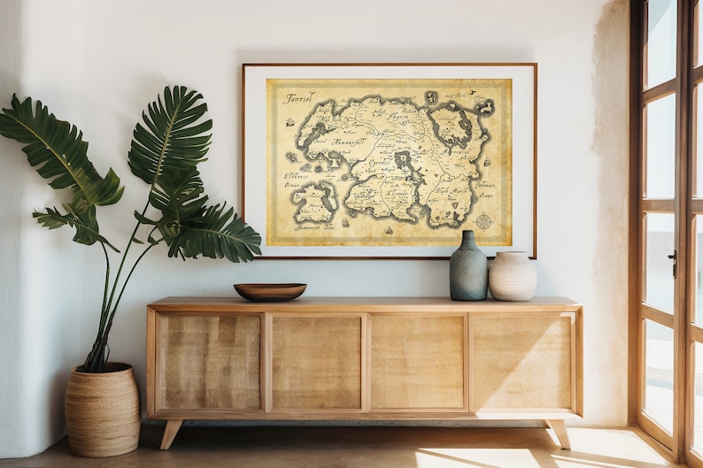Tamriel Map Poster, the Elder Scrolls, Skyrim, Morrowind, Oblivion - Etsy
