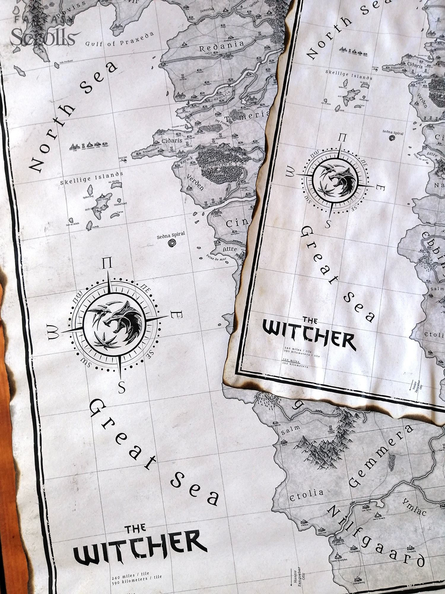 The WITCHER World Map Northern Kingdoms Map the Continent - Etsy UK