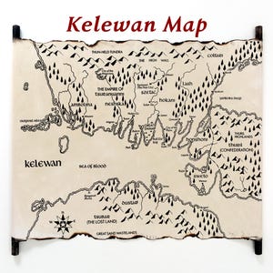 Kelewan Map, the Riftwar Cycle Map on Handmade Scroll, Midkemia Map ...