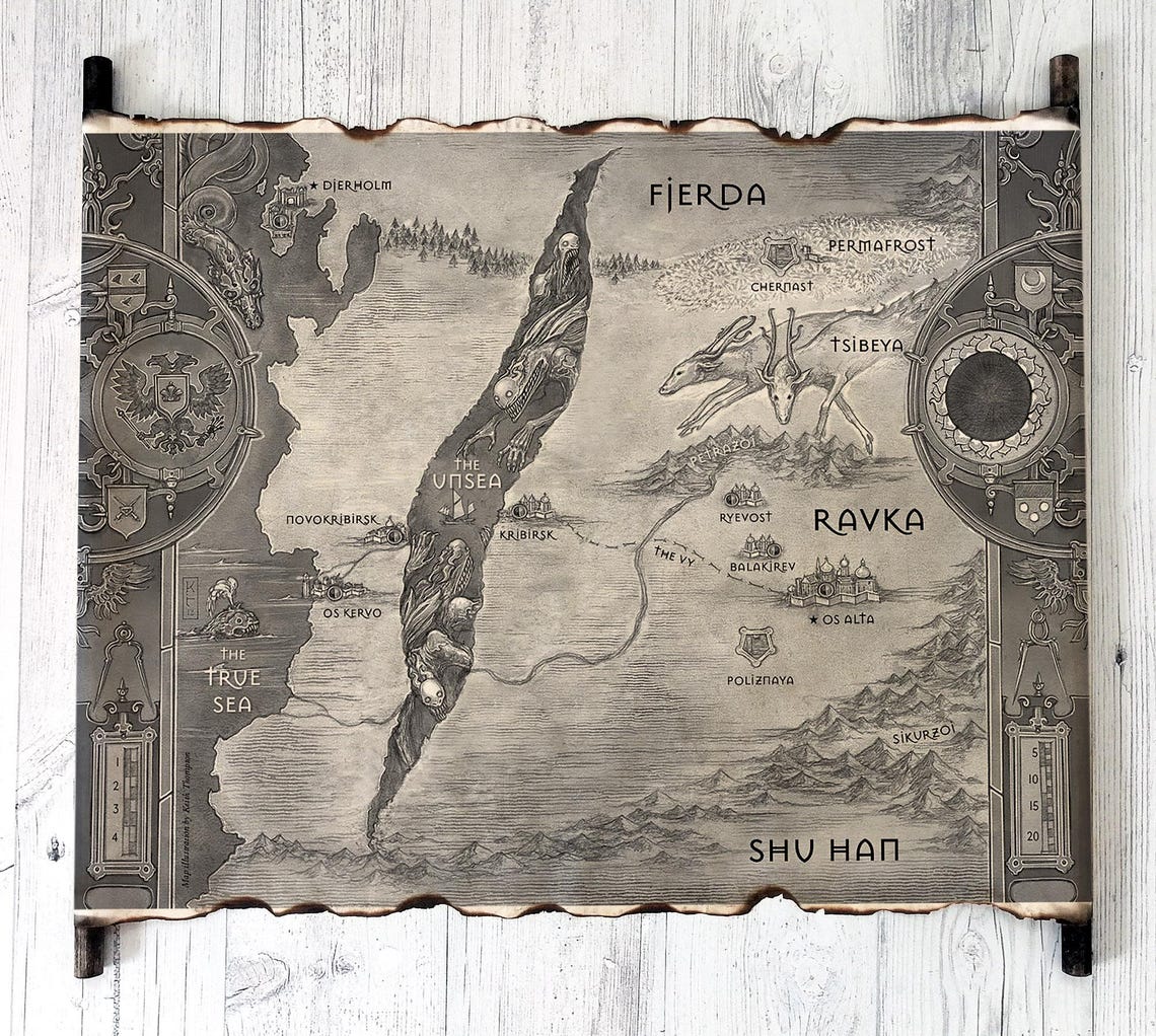 Ravka Map, Grishaverse Shadow and Bone Map, Fantasy Art Print - Etsy