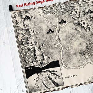 Red Rising Book Map on Handmade Scroll, Red Rising Saga Map, Golden Son ...