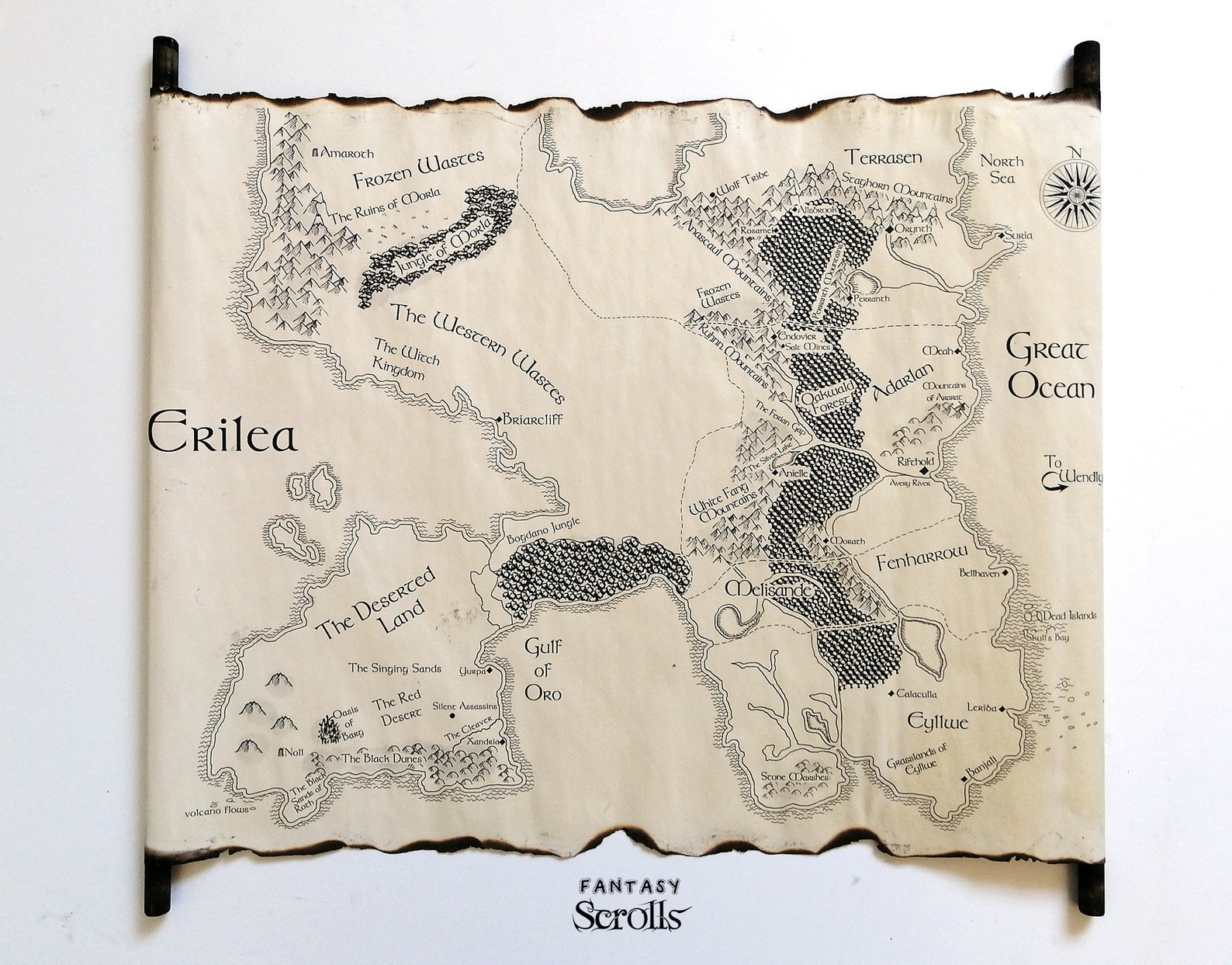 Throne of Glass Map Erilea Map Crown of Midnight Heir of - Etsy