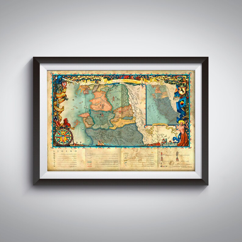 Map of the Northern Kingdoms Poster, Witcher World, Home Decor, Wall ...