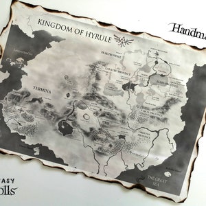 Hyrule Kingdom Map Print, Burnt Edge Zelda Art - Etsy