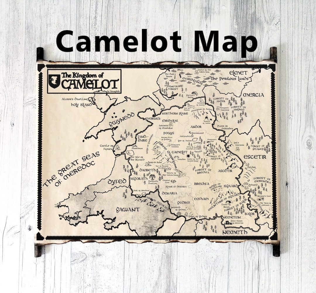 The Kingdom of Camelot Map, Merlin World, King Arthur Camelot Art ...