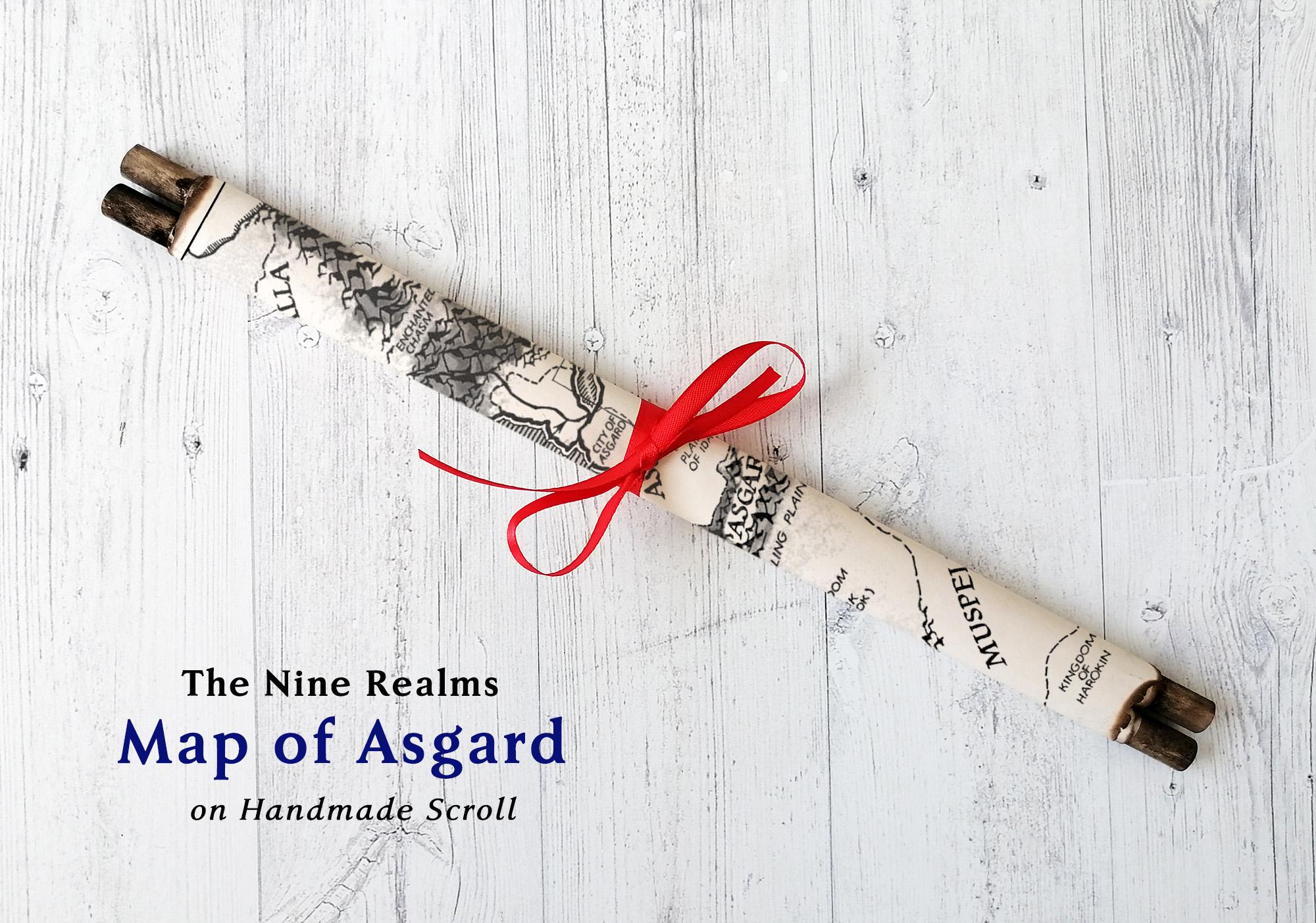 Asgard Map Scroll, Norse Mythology, Viking Decor - Etsy