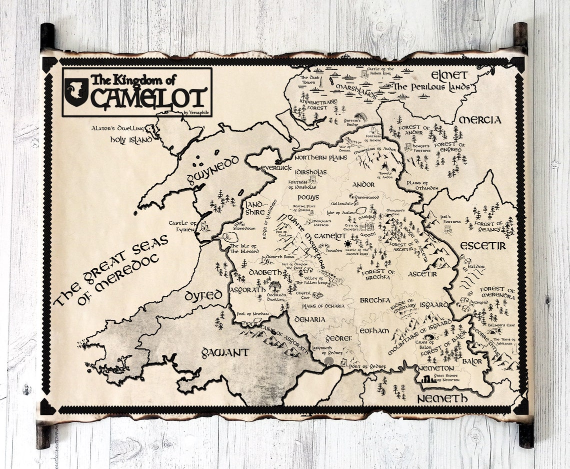 The Kingdom of Camelot Map, Merlin World, King Arthur Camelot Art ...